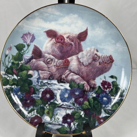 Danbury Mint | Dining | Danbury Mint Pigs In Bloom Joan Wright Hamming ...